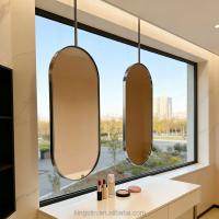 China Kingstin Hotel Bathroom Mirror Design Bath Oval Hanging Makeup Mirror for Toilet for sale