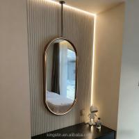 China Kingstin Modern Framed Mirror for Home Decor and Hotel Bath Ceiling Hung Suspended Metal Frame for Bedrooms for sale