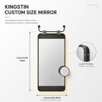 China Kingstin Modern Hanging LED Mirror Custom Size Backlit Bathroom Vanity Mirror Anti-Fog Smart Touch Makeup Mirror for sale