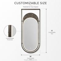 China Kingstin Hanging LED Bathroom Mirror, Oval Backlit Vanity Mirror with Water Ripple Design, Customizable Size, Defogger for sale