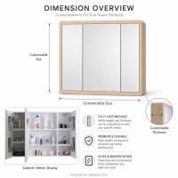 China Kingstin Custom ABS LED Mirror Cabinet for Modern Bathrooms | 3 Color Light, Defogging, Bluetooth, Optional Android for sale
