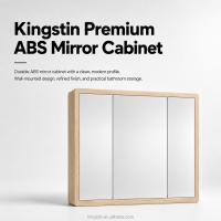 China Kingstin Custom ABS LED Mirror Cabinet for Modern Bathrooms | 3 Color Light, Defogging, Bluetooth, Optional Android for sale