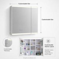 China Kingstin Luxury ABS LED Mirror Cabinet with Defogger, Smart Storage and 3 Color Lighting for Projects for sale