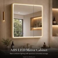 China Kingstin Custom ABS LED Mirror Cabinet for Modern Bathrooms | 3 Color Light, Defogging, Bluetooth, Optional Android for sale