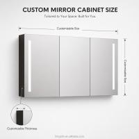 China Kingstin Premium Copper-Free Silver Glass Smart LED Mirror Cabinet for Hotels & Home Bathrooms for sale