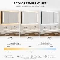 China Kingstin Premium Copper-Free Silver Glass Smart LED Mirror Cabinet for Hotels & Home Bathrooms for sale