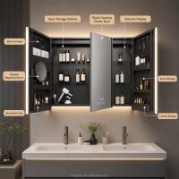 China Kingstin Smart LED Bathroom Mirror Cabinet with Lights, Defogger & Clock | Premium Storage Vanity Medicine Cabine for sale