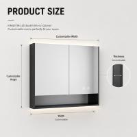 China Kingstin LED Backlit Mirror Cabinet, Anti-Fog Aluminum Alloy Smart Bathroom Medicine Cabinet with Storage & USB for sale