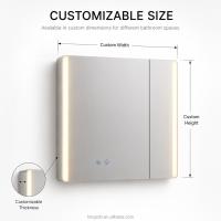 China Kingstin Custom ABS LED Bathroom Mirror Cabinet with Storage for Hotels and Homes, 3 Color Temperatures and 5 Flexible Options for sale