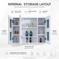 China Kingstin Custom ABS LED Bathroom Mirror Cabinet with Storage for Hotels and Homes, 3 Color Temperatures and 5 Flexible Options for sale
