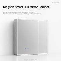 China Kingstin Customizable Aluminum LED Mirror Cabinet with 3 Color Lighting and Interior Storage for Modern Bathrooms | 8+ Years for sale