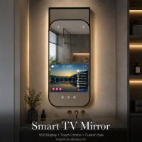 China Kingstin Architectural Stainless Steel Smart TV Bathroom Mirror for Hotels, Custom Frame Color for sale