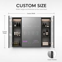 China Kingstin Smart Backlit Stainless Steel LED TV Mirror Cabinet for Luxury Bathroom, 100% Custom Size Layout, for sale