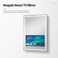 China Kingstin Premium Frameless HD Glass LED TV Mirror for Bathroom, Smart App Touch Screen, 100% Customized Sizes for sale