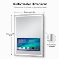 China Kingstin Premium Frameless HD Glass LED TV Mirror for Bathroom, Smart App Touch Screen, 100% Customized Sizes for sale