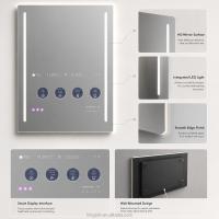 China Custom Smart TV Bathroom Mirror with Android Touch Display, WiFi, Bluetooth and Side LEDs for Hotels, for sale