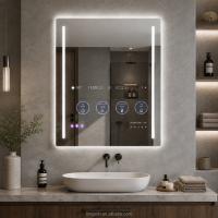 China Custom Smart TV Bathroom Mirror with Android Touch Display, WiFi, Bluetooth and Side LEDs for Hotels, for sale