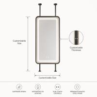 China Kingstin Stainless Steel Suspended LED Bathroom Mirror for Semi-Open Vanities, 3 Color Temperature, Anti-Fog, Custom Rods for sale