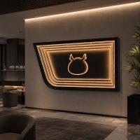 China Kingstin Custom Black Metal Infinity LED Mirror Wall Art for Hotel Lobbies, Clubs & Lounges, 8+ Years OEM Project Support for sale