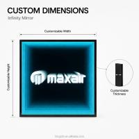 China Kingstin Premium Stainless Steel Infinity Mirror, LED Wall Mirror for Boutique Hotels and Retail, Custom Logo and Custom Size for sale