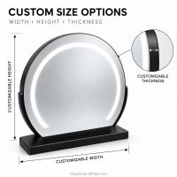 China Kingstin 3 Color Temperature Invisible LED Mirror, Stainless Steel Tabletop Vanity Mirror for Salon, Barber and Bedroom Makeup for sale