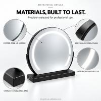 China Kingstin 3 Color Temperature Invisible LED Mirror, Stainless Steel Tabletop Vanity Mirror for Salon, Barber and Bedroom Makeup for sale