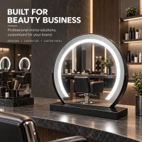 China Kingstin 3 Color Temperature Invisible LED Mirror, Stainless Steel Tabletop Vanity Mirror for Salon, Barber and Bedroom Makeup for sale