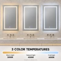 China Kingstin Hidden LED Mirror, Disappearing Light Bathroom Mirror, Anti-Fog, 3-Color Dimmable Touch Vanity Mirror, Custom Size for sale