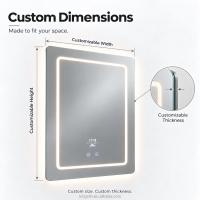 China Kingstin Invisible LED Bathroom Mirror for Refined Spaces, Frameless Glass, Weather Time Date, Defogger, 3 Colors, Made to Fit for sale