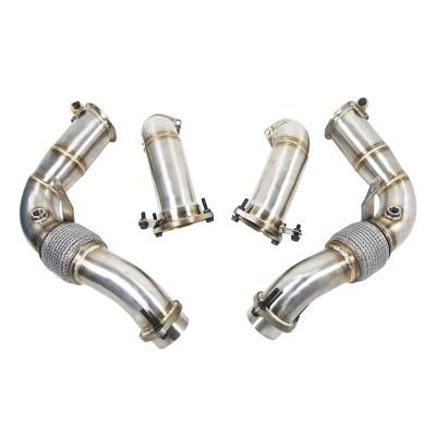 China Universal Exhaust Catless BMW X5M Downpipe For 2024+ F95 F96 X6M 1.5mm for sale