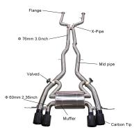 China 76mm Black Valved Cat Backpack Exhaust W/ OPF For BMW M3 G82 G83 M4 for sale
