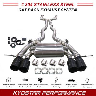China 76mm Black Valved Cat Backpack Exhaust W/ OPF For BMW M3 G82 G83 M4 for sale