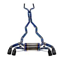 China Customized Titanium Cat Back Resonator Exhaust Kit For 2018-2023 BMW M5 S63 4.4T V8 for sale