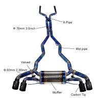 China Customized Titanium Cat Back Resonator Exhaust Kit For 2018-2023 BMW M5 S63 4.4T V8 for sale