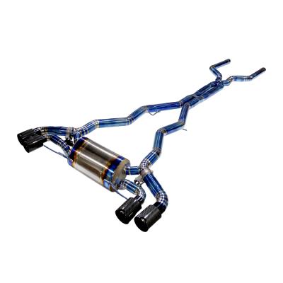 China Customized Titanium Cat Back Resonator Exhaust Kit For 2018-2023 BMW M5 S63 4.4T V8 for sale