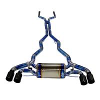 China Customized Titanium Cat Back Resonator Exhaust Kit For 2018-2023 BMW M5 S63 4.4T V8 for sale
