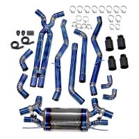 China Customized Titanium Cat Back Resonator Exhaust Kit For 2018-2023 BMW M5 S63 4.4T V8 for sale