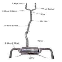 China Stainless Steel Cat Back Exhaust Muffler pipe For 2015-2019 Mercedes Benz GLC43 X253 M276 3.0T for sale