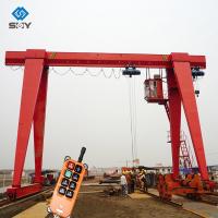 China MH Travelling Box Frame Single Girder Gantry Crane Motorized Rail Mounted 20 Ton for sale