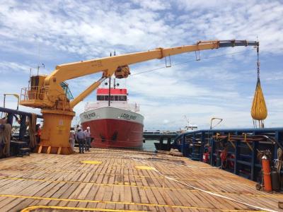 China Marine Hydraulic Telescopic Boom Slewing Deck Crane Offshore Crane Q235B for sale