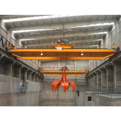 China Heavy Duty Electric Double Beam Grab Overhead Bridge Crane for sale