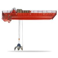 China Warehouse Double Girder Overhead Crane With Grab Bucket for sale