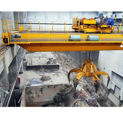China A6 - A8 Q235B Double Girder Bridge 50 Ton Overhead Crane With Grab for sale