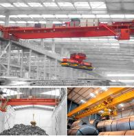 China 25ton Double Beam Electric Overhead Crane Top Running Crane With Haning Beam for sale