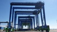 China Container Gantry Crane Straddle Carrier RTG Tyre / Rubber Tyre 32m for sale