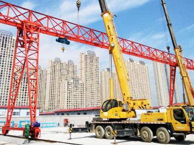 China 5t ~ 20t Light Duty Q345 Steel Single Girder Gantry Crane Customized for sale