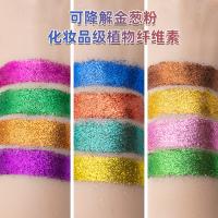 China Biodegradable Plant Cellulose Glitter Powder 2.0mm-0.2mm Hexagonal for Cosmetics and Crafts for sale