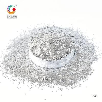 China GH6105 High Temperature Resistant Aluminum Glitter Powder 1.0mm-0.2mm Hexagon for PVC PS AS ABS PE PP PC Injection Molding for sale