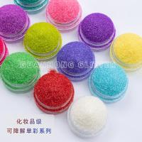 China Plant Cellulose Biodegradable Glitter Powder Hexagonal 0.2mm-2.0mm Cosmetic Grade High Temperature Resistant for sale
