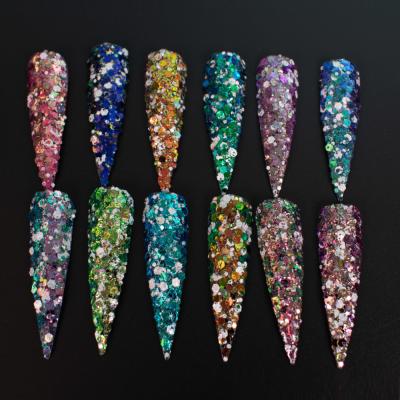 China Chameleon Diamonds Mixed Glitter Powder 1KG - Photoreflective PET Flakes with High Temperature Resistance for Nail Art & Crafts for sale